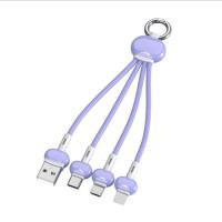 China Usb 2.0 Type C Cable Keychain Data Cable Liquid Silicone 13cm Android 8pin for sale