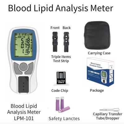 Cina 500 Records Misuratore di analisi dei lipidi nel sangue Analizzatore di lipidi portatile 90g in vendita