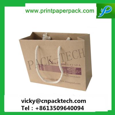 China Eco-Friendly Brown Craft Paper Cotton Handle Shopping Beverage Bags Coffee Packaging Bag for sale