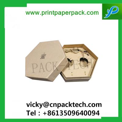 China Custom Retro Style Hexagon Earrings Box with Inner Tray Tea Box Food Packing Box for sale