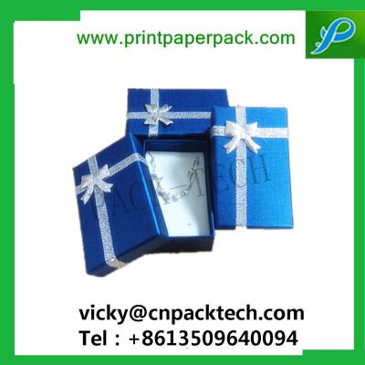 China Bespoke Hot Stamping Jewellery Ring Storage Boxes Cosmetic Flower Box Cardboard Gift Box with Bowknot for sale