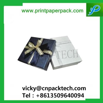 China Custom Rigid Paper Boxes Craft Candy Gift Packaging Pastel Linen Bow Tie Jewelry Packing Box for sale