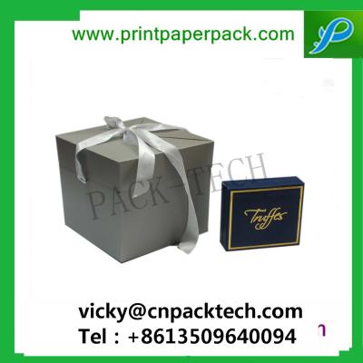 China Custom Luxe Ribbon Duet Series Jewelry Box High Walled Rigid Folding Rigid Setup Gift Cake Box for sale