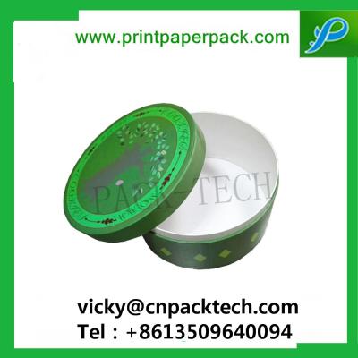 China Custom Eco-Friendly New Design Round Shape Fresh Green Cardboard Gift Soap Paper Box Lotion Packaging Boxes Gem Storage for sale