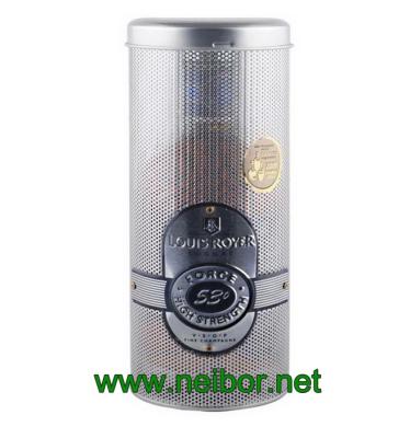 China Round gift mesh tin box for brandy whiskey packaging wine can wine box for sale