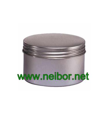 China Round shape Silver Color Aluminum Metal tin container with screw lid for sale