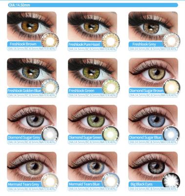 China Senhora fresca colorida Grey Color Contact Lenses azul da lente de contato da prescrição à venda