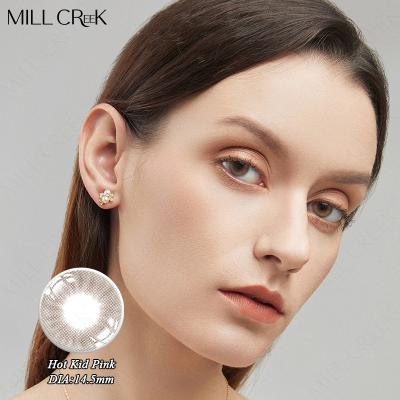 Cina La maggior parte del rosa caldo di sguardo naturale Grey For Dark Eyes del bambino delle lenti a contatto del cosmetico 14mm in vendita