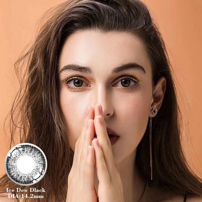 Cina Prescrizione su misura 14.5mm delle lenti a contatto di Logo Ice Dew Natural Black in vendita