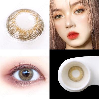 Cina OEM 14,2 Honey Gray Contact Lenses Two Tone molle naturale in vendita