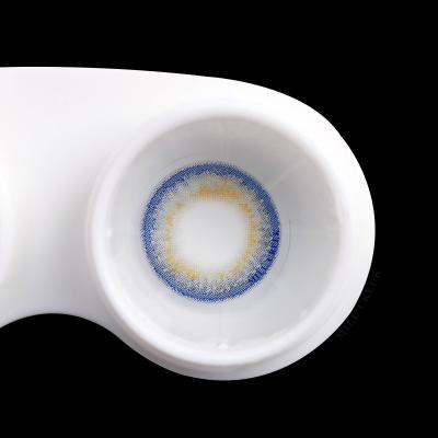China ODM het Natuurlijke Kijken kleurde jaarlijks 3 Tone Blue Eye Contact Lenses niet Voorschrift Te koop