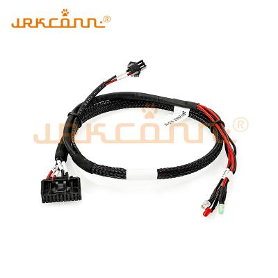 China EV Charging Station Wire Harness with 20P Positions PET Braided Sleeve Protection and LED Indicator Light for sale