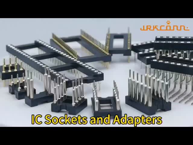 Conectores de tomada de IC DIP Adaptador Cabeça de solda preta Pins redondos Pins femininos Cabeça de PCB
