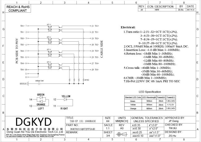 High-Speed Gigabit 10P8C Network Jack Socket - Top View