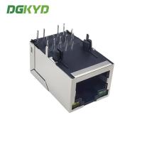 China RJ45 Modular Jack Single Port PCB Interface Illuminated Shield 10/100/1000 BASE-T for sale