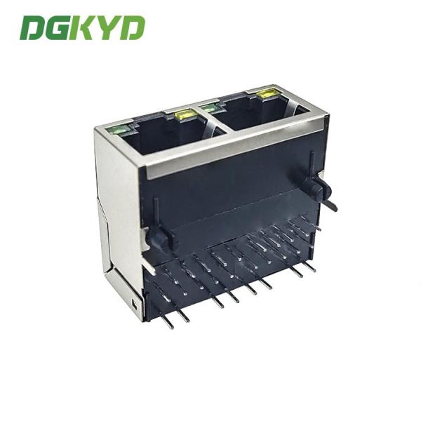 DGKYD312Q106AB2A4DN Multi-Port 1X2 RJ45 Network Connector Ethernet Transformer Gigabit Integrated Filter With Light