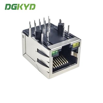 Chine Base-T 1000 de DGKYD111B491DB1A1DP 10p8c PoE RJ45 Jack Ethernet Connector RJ45 avec le Magnetics, les en-têtes et les récipients de carte PCB à vendre
