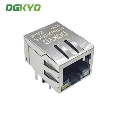 Chine Base-T 1000 de DGKYD111B491DB1A1DP 10p8c PoE RJ45 Jack Ethernet Connector RJ45 avec le Magnetics, les en-têtes et les récipients de carte PCB à vendre