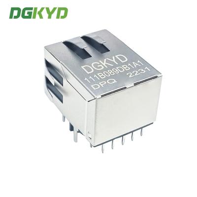 China DGKYD111B089DB1A1DPQ RJ45-de schakelaar van de netwerkinterface lusje-ONDERAAN 1X1 10/100BASE POE zonder 8 spelden Te koop