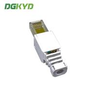 China CAT5.e RJ45 Unshielded Toolless Plug Connector - 8 Position 15.1mm Right Angle PCB Mount for sale