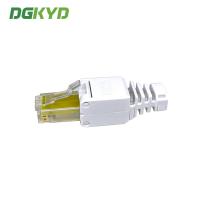 China CAT5.e RJ45 Unshielded Toolless Plug Connector - 8 Position 15.1mm Right Angle PCB Mount for sale
