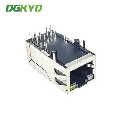 China De DGKYD411Q199DF5A1DP 6U RJ45 da rede único POE+ filtro portuário do conector com o protetor leve PBT 12PIN da tira à venda