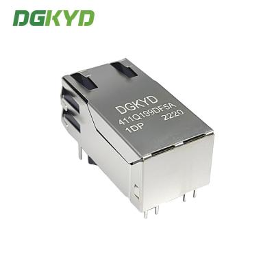 China De DGKYD411Q199DF5A1DP 6U RJ45 da rede único POE+ filtro portuário do conector com o protetor leve PBT 12PIN da tira à venda