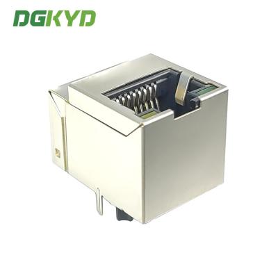 China DGKYD511B412AC2A2DPK2068 RJ45 het netwerkinterface 10p10c RJ45 van de 180 graad directe stop met licht Te koop