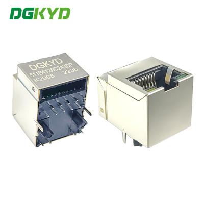 Китай DGKYD511B412AC2A2DPK2068 RJ45 сетевой интерфейс 10p10c RJ45 штепсельной вилки 180 градусов сразу со светом продается