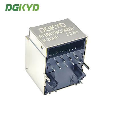 China DGKYD511B412AC2A2DPK2068 RJ45 het netwerkinterface 10p10c RJ45 van de 180 graad directe stop met licht Te koop