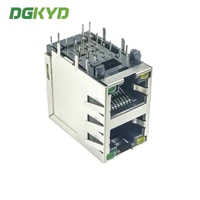 China DGKYD59212188DB1A1DY1C022 Série 5921 Soquete de porta de rede 2X1 com mola de isolamento à venda