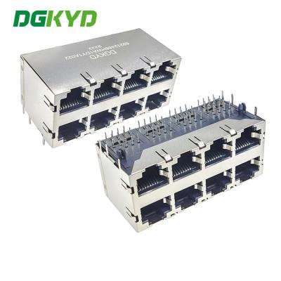 China DGKYD59212488HWA1DY1A Shield 2x4 Multi Port RJ45 Connector Without Light / Filter for sale