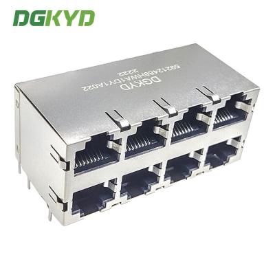 中国 DGKYD59212488HWA1DY1A シールド 2x4 マルチ ポート RJ45 コネクタ ライト/フィルタなし 販売のため