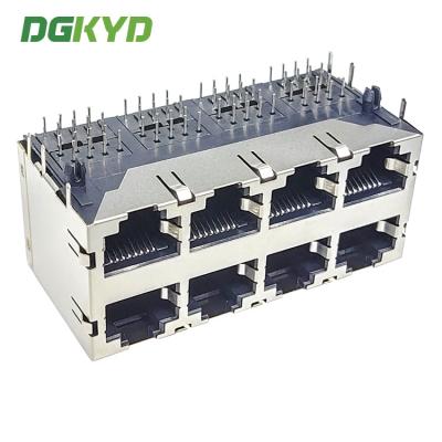 中国 DGKYD59212488HWA1DY1A シールド 2x4 マルチ ポート RJ45 コネクタ ライト/フィルタなし 販売のため