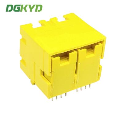 China DGKYD59212288IWB1DY1G022 Multiport RJ45 Connector All Plastic Lamp free 8P8C Network Interface Module without Filter for sale