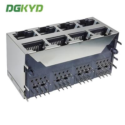 China DGKYD59212488GWA1DY1E127 RJ45 Multiport Socket with Shielded Data Communication Interface for sale