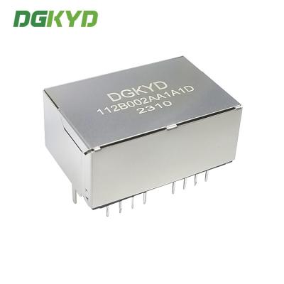 中国 DGKYD112B002AA1A1D Rj45 1X2 8P8C 100M統合されたフィルター コネクターの黄色緑LED 販売のため