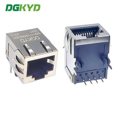 China DGKYD5921111HWA3DY1027 90 Degree In Line RJ45 Connector 10P8C Without Lamp for sale