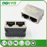 China 100M 1x2 Tab Down RJ45 Modular Jack PCB Connector with POE 1500Vrms Isolation for sale