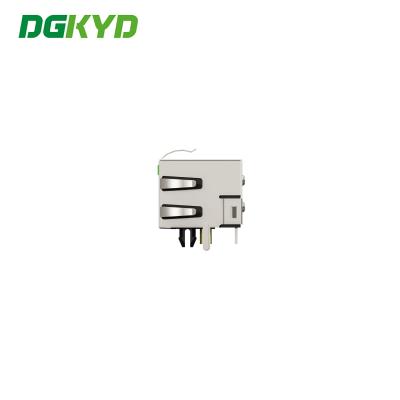 중국 DGKYD561488DB1A1DY1022 4 포트 보호된 Rj45 커넥터 1x4 포트 RJ45 소켓 멀티 소켓 RJ45 LED 판매용