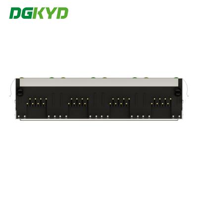 중국 DGKYD561488DB1A1DY1022 4 포트 보호된 Rj45 커넥터 1x4 포트 RJ45 소켓 멀티 소켓 RJ45 LED 판매용