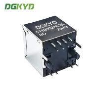 China 180 Degree Inline RJ45 Connector with 100M Filtering, 8-Position Vertical Interface for 10/100/1000BASE-T Networks for sale