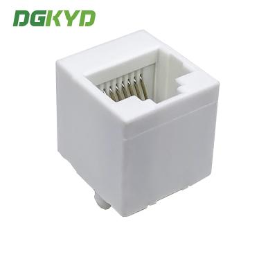 China DGKYD52241188IWC1DY1027 8P8C RJ45 Connector Network Port Socket Vertical RJ45 All Plastic White for sale