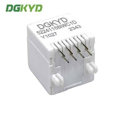 China DGKYD52241188IWC1DY1027 8P8C RJ45 Connector Network Port Socket Vertical RJ45 All Plastic White for sale