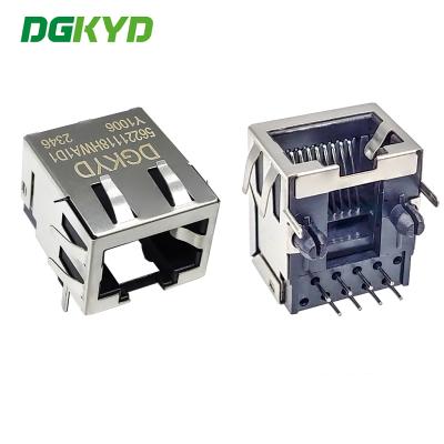 China RJ45 Single Port Connector TAB-UP 8p8c Network Port Socket Without Filter DGKYD56221118HWA1D1Y1006 for sale