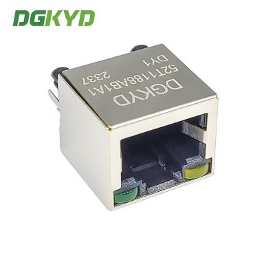 Китай DGKYD52T1188AB1A1DY1 8P8C RJ45 соединитель 180° Вертикальный интерфейс без световой ленты продается