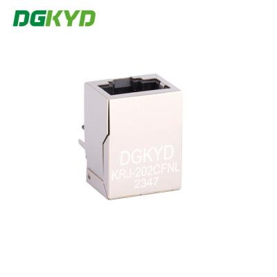China KRJ-202CFNL Gigabit RJ45 Signal Transmission Socket Crystal Head Card Port Downward No Light Belt Shielding for sale