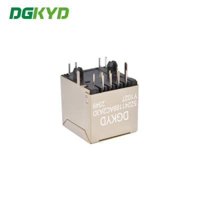 China 180 Grad direkt einfügender RJ45 8P8C-Anschluss mit Licht, aber ohne Filter-Netzwerkoberfläche DGKYD52241188AC2A3DY1027 zu verkaufen