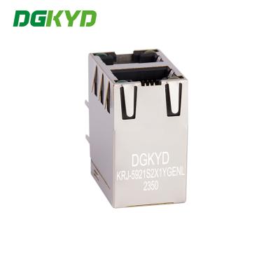 중국 KRJ-5921S2X1YGENL 2x1 듀얼 포트 RJ45 커넥터 판매용