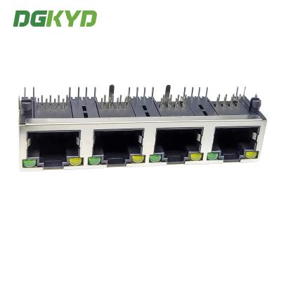 중국 DGKYD561488AB1A3DY1027 RJ45 멀티 포트 소켓 8p8 커넥터 네 포트 직전 연결 장치 네트워크 포트 소켓 판매용